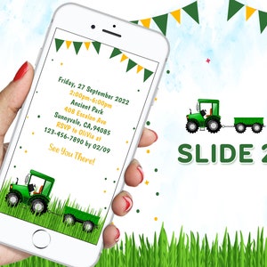 Tractor Invitation Tractor Birthday Invitation Barnyard Invite Farm ...