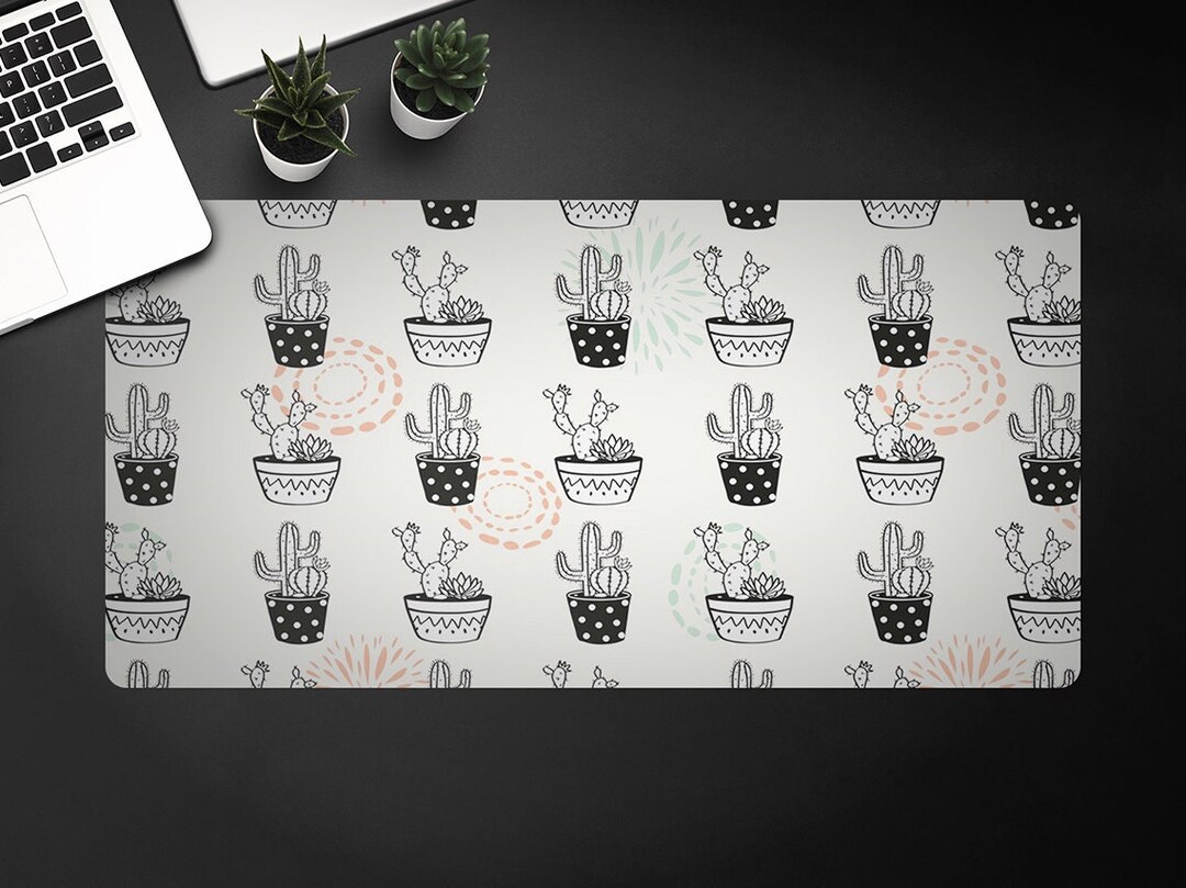 Desk Vinyl Mat Pink Cactus Desk Mat Table Protection - Etsy