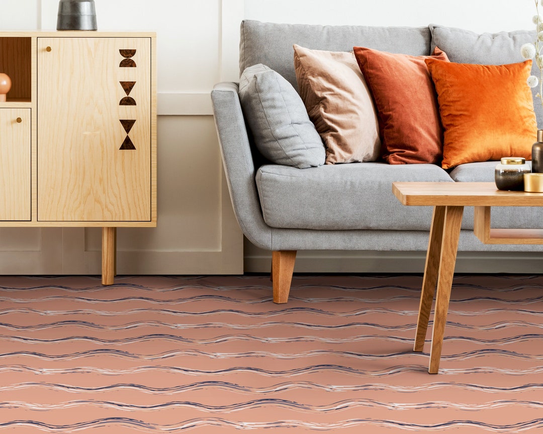 Cute Zigzag Doodles Pencil Floor Protector, Coral Flooring Linoleum ...