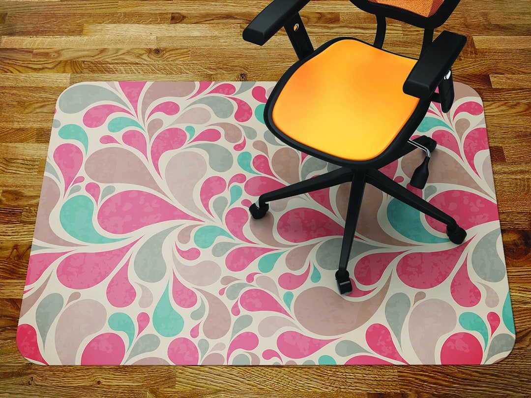 Chair Vinyl Mat, Retro Drops Chair Mat Carpet, Chair Mat, Office Vinyl ...