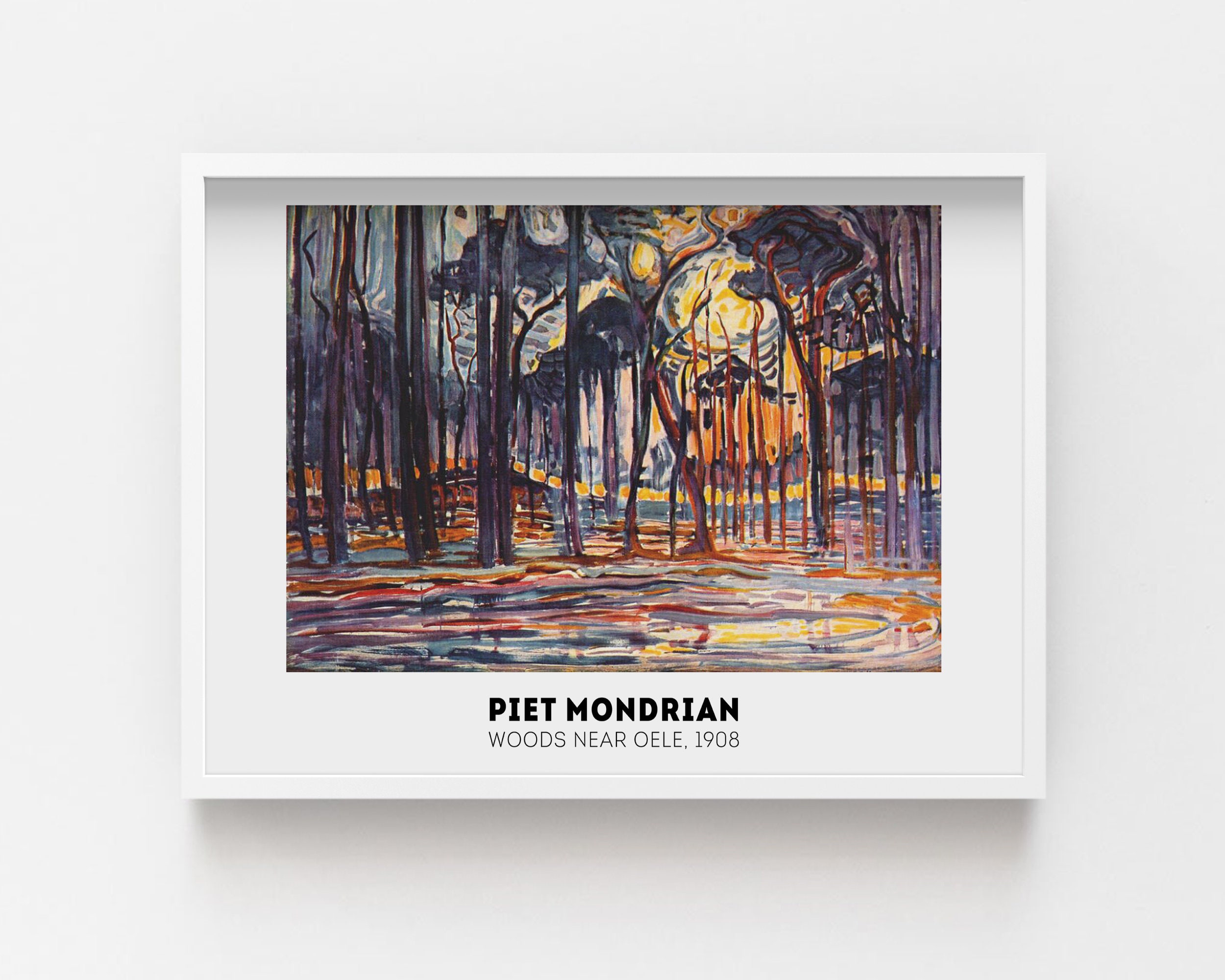 Piet Mondrian Woods Near Oele Framed Print, Purple Wall Decoration ...