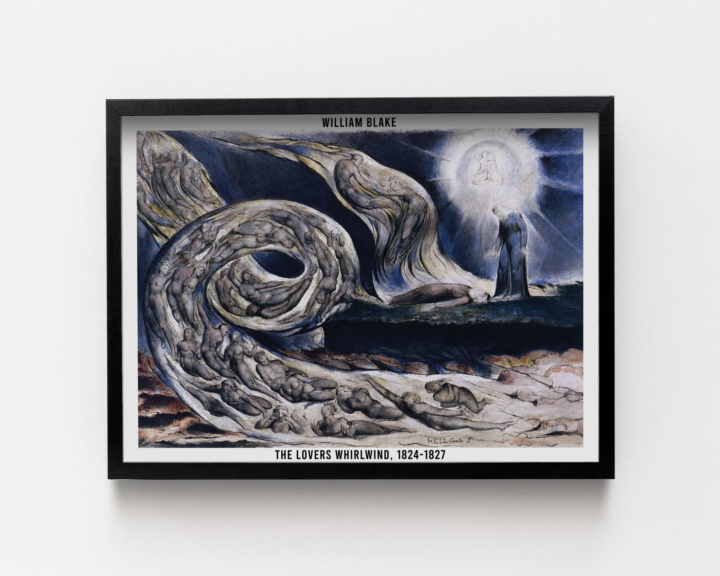 William Blake the Lovers Whirlwind Poster, Blue Framed Print, Beige ...