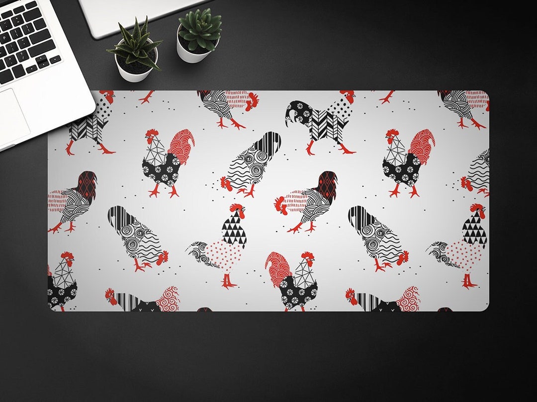 Desk Vinyl Mat Roosters Desk Pad Keyboard Pad Desktop - Etsy