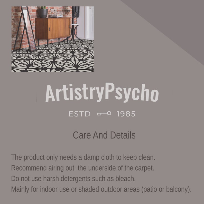 Thick Vinyl Rug, Cartoon Flat Soft Pattern Floor Protector, Blue Retro ...