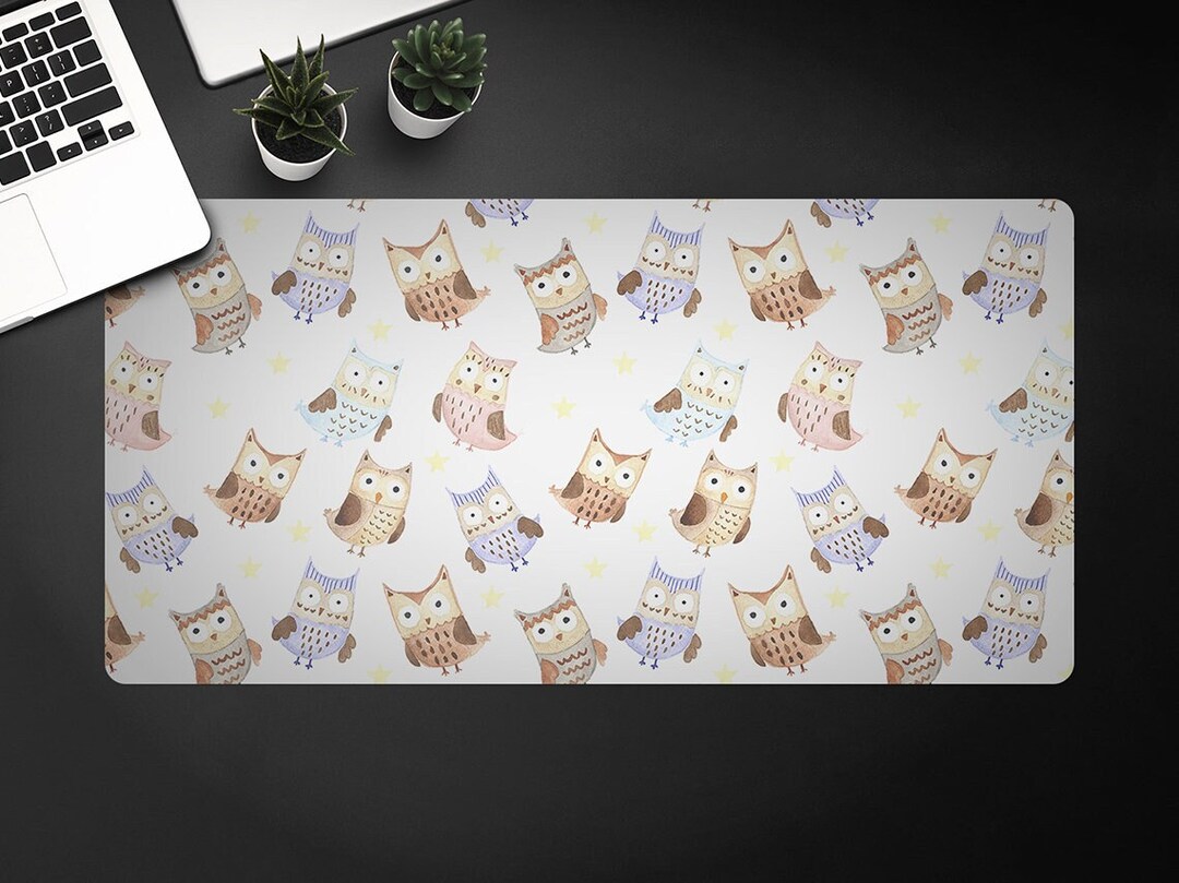 Desk Vinyl Mat, Cute Owls Desk Mat, Table Protection, Convenience of ...