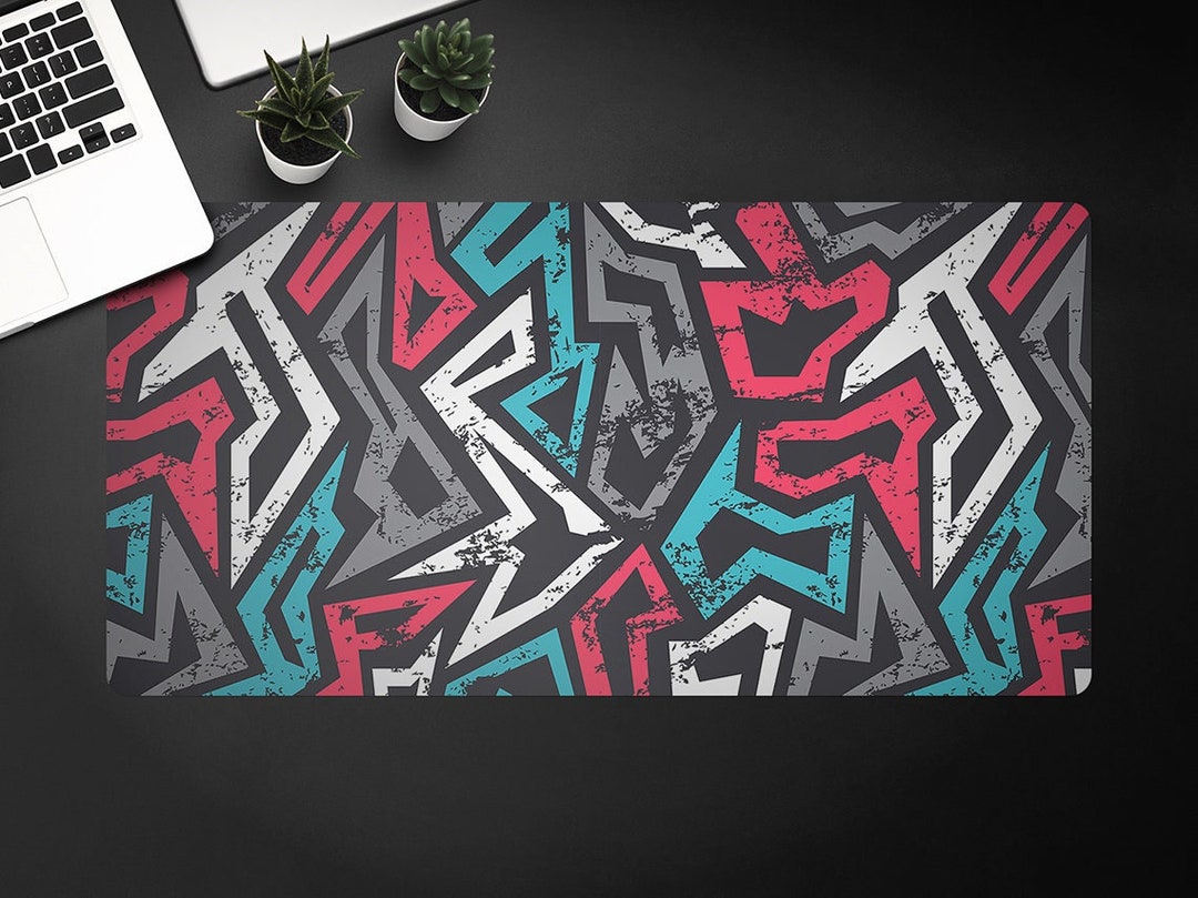 Desk Vinyl Mat Graffiti Grunge Desk Pad Table Protection - Etsy