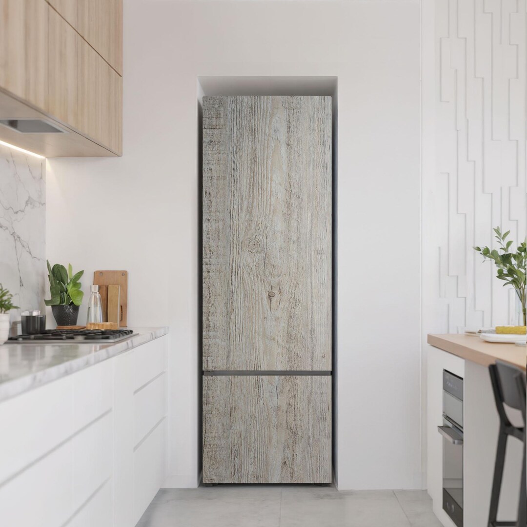 Natural Wood Texture Fridge Magnetic Decal, Beige Fun Fridge Magnet ...