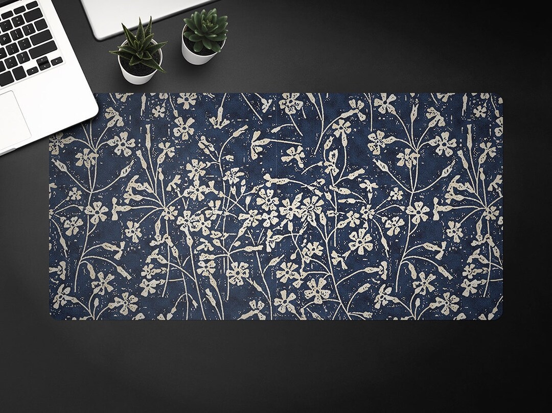 Desk Vinyl Mat, Floral Texture Desk Mat, Desk Protective Mat, Office ...