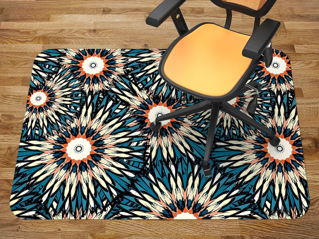 Chair Vinyl Mat, Beautiful Color Mandala Chair Pad, Chair Mat, Office ...