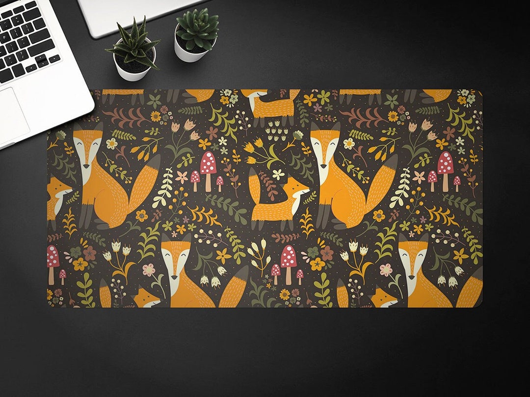 Desk Vinyl Mat, Classic Foxes Desk Pad, Table Protection, Convenience ...