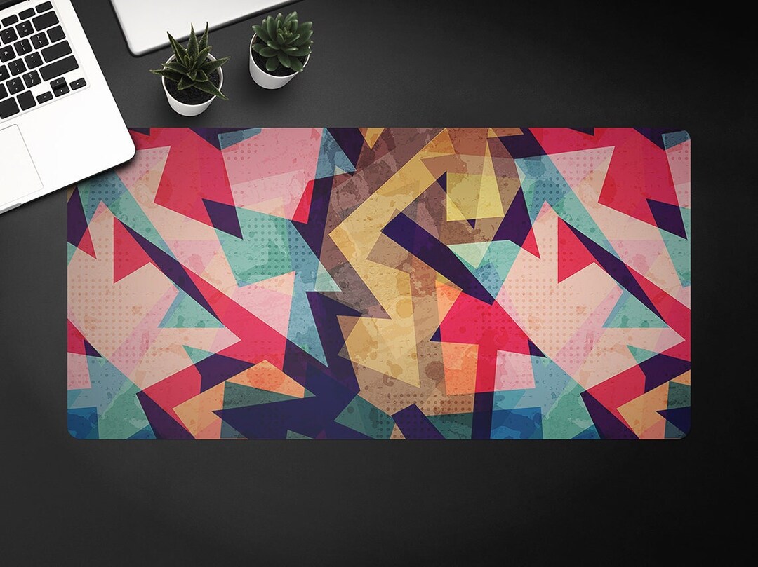 Desk Vinyl Mat, Grunge Desk Pad, Desk Protective Mat, Office Ornament ...