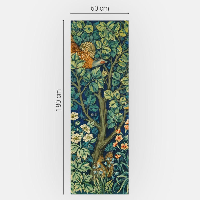 Forest Landscape With Fauna Fridge Wrap Sticker, Green Refrigerator ...
