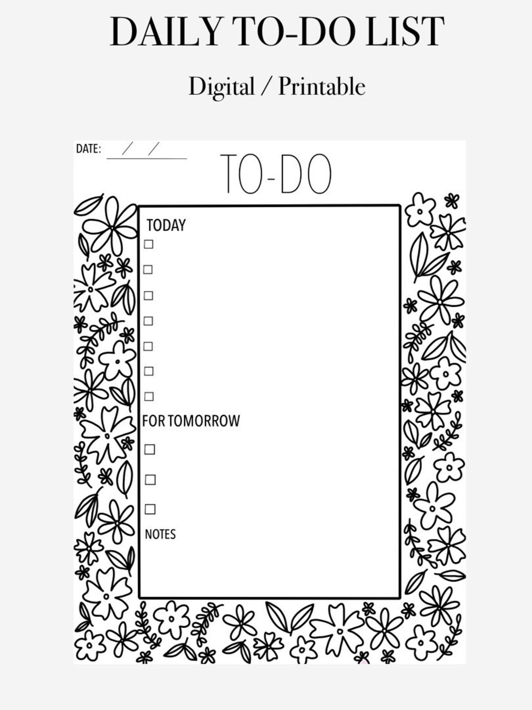 To Do List Printable, Instant Download, Minimal Planner, Productivity ...