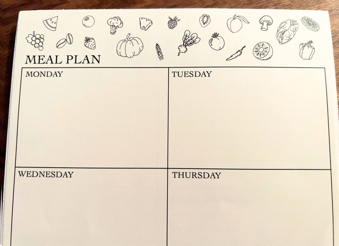 Meal Planner Notepad - Etsy