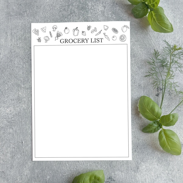 Grocery List Notepad - Etsy