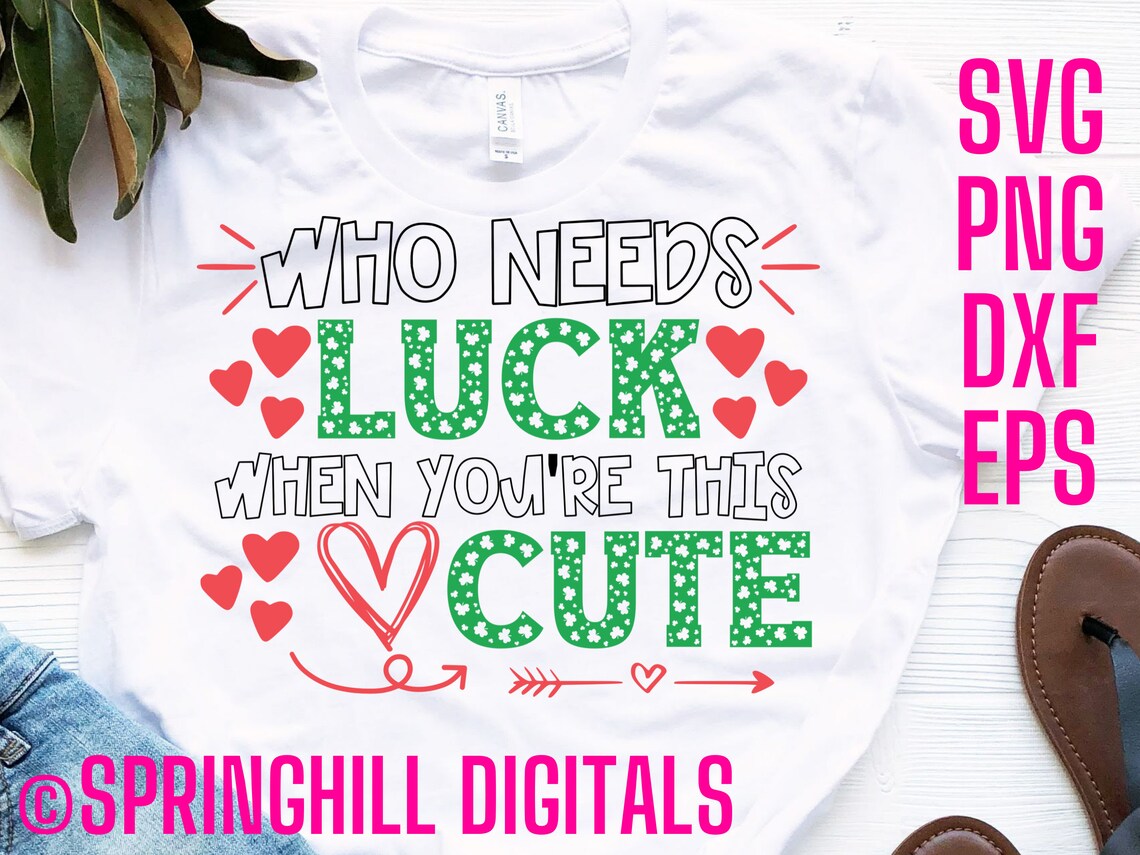 Lucky and Cute | Kid Svg File | St Patricks Day Svg | Kids Shirt Svg ...