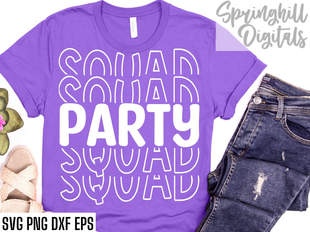 Party Squad Svg | Kids Matching Party Shirt | Birthday Party Cut Files ...
