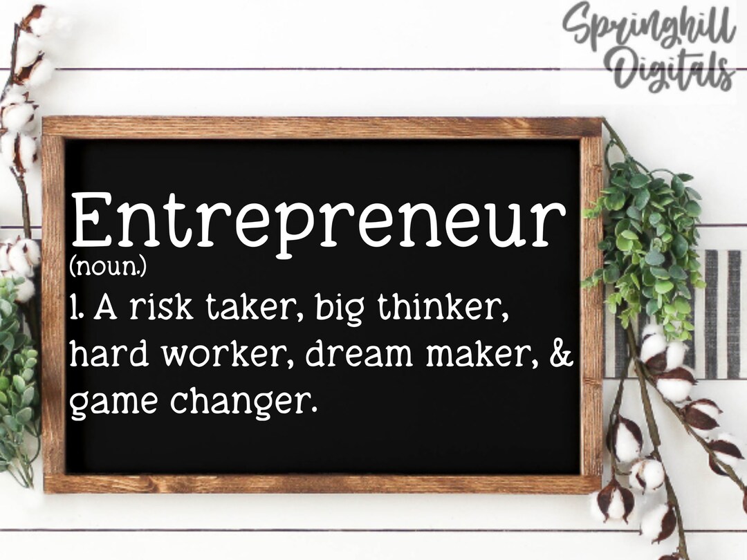 Entrepreneur Quote Definition Svg Funny Saying Svg Definition Cut File ...