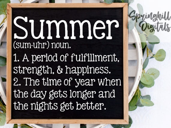 Summer Definition Summer Svg Summertime Cut File Summer - Etsy