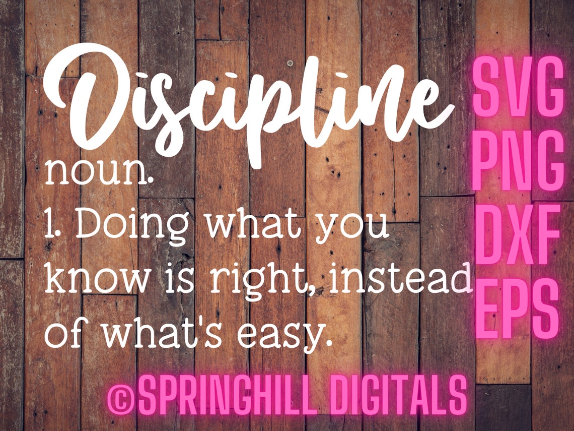 Discipline Quote Svg Inspirational Svg Definition Cut File | Etsy