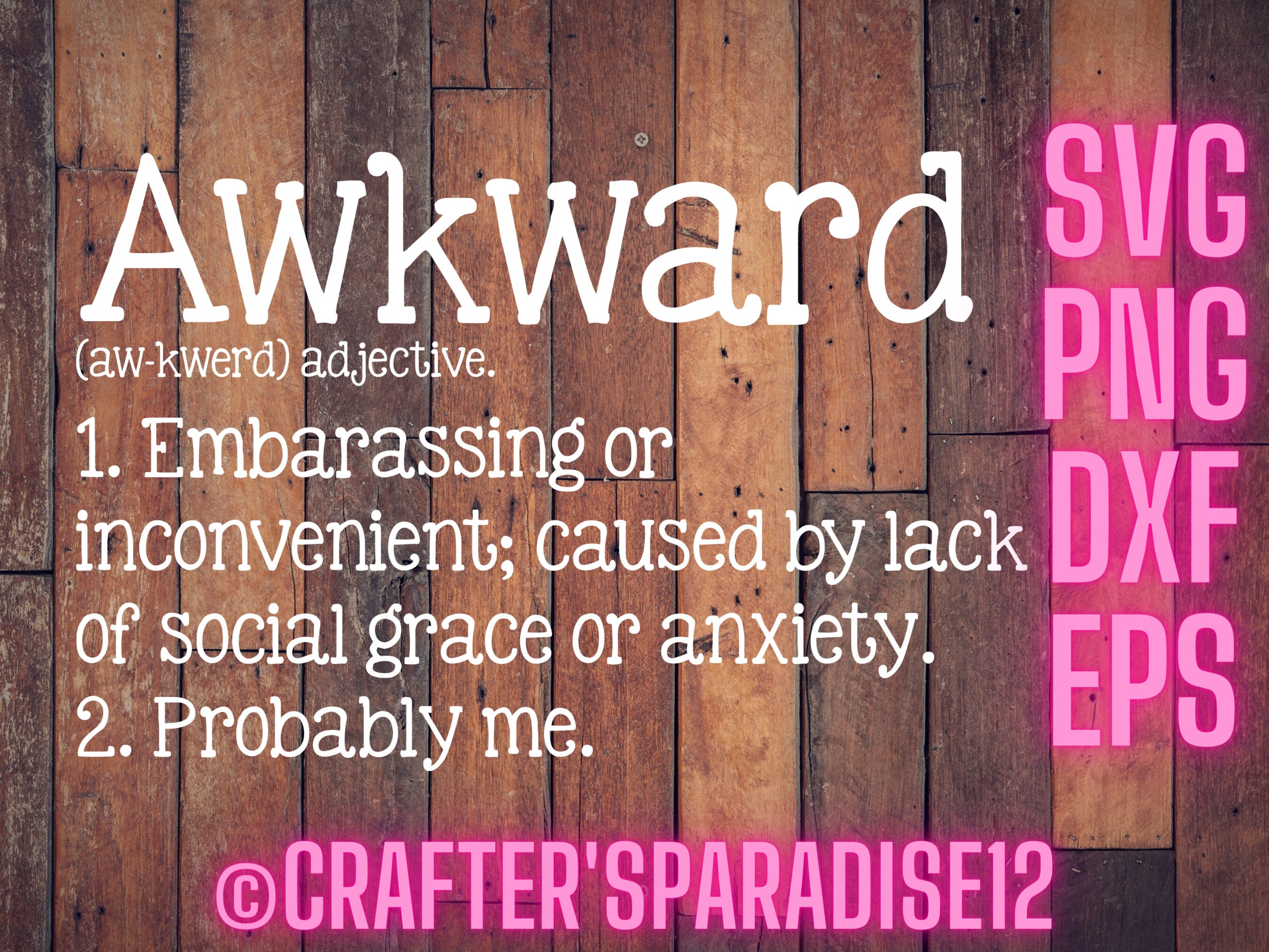 Awkward Svg Definition Cut File Salon Sign Svg Funny Job | Etsy