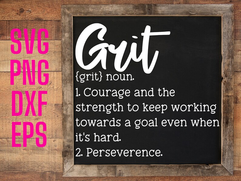 Grit Quote Definition Svg Funny Saying Svg Definition | Etsy