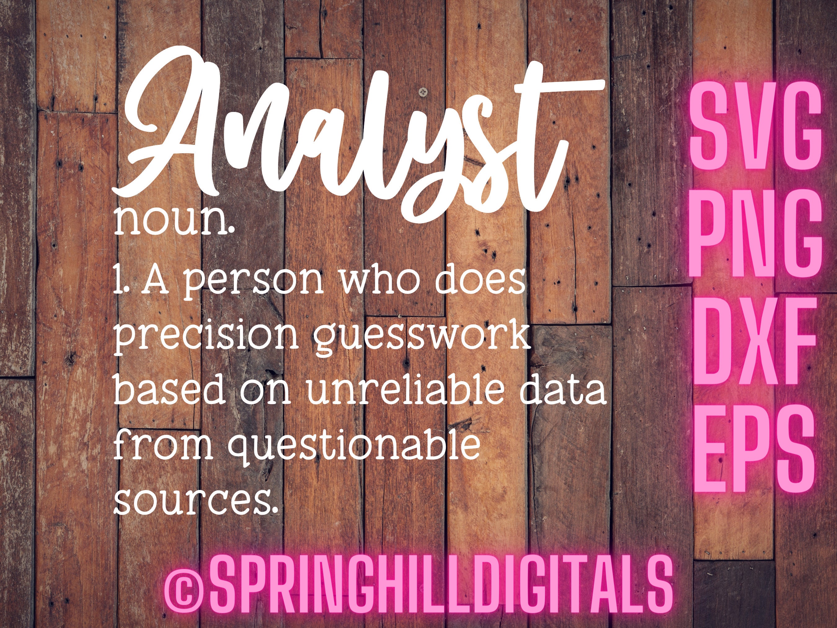 Analyst Svg Definition Cut File Salon Sign Svg Funny Job | Etsy