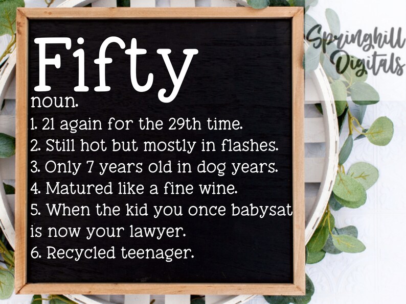 50th Birthday Svgs | Fiftieth Birthday Svgs | Fifty Definition | Over ...