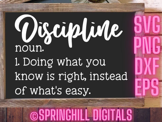 Discipline Quote Svg Inspirational Svg Definition Cut File | Etsy