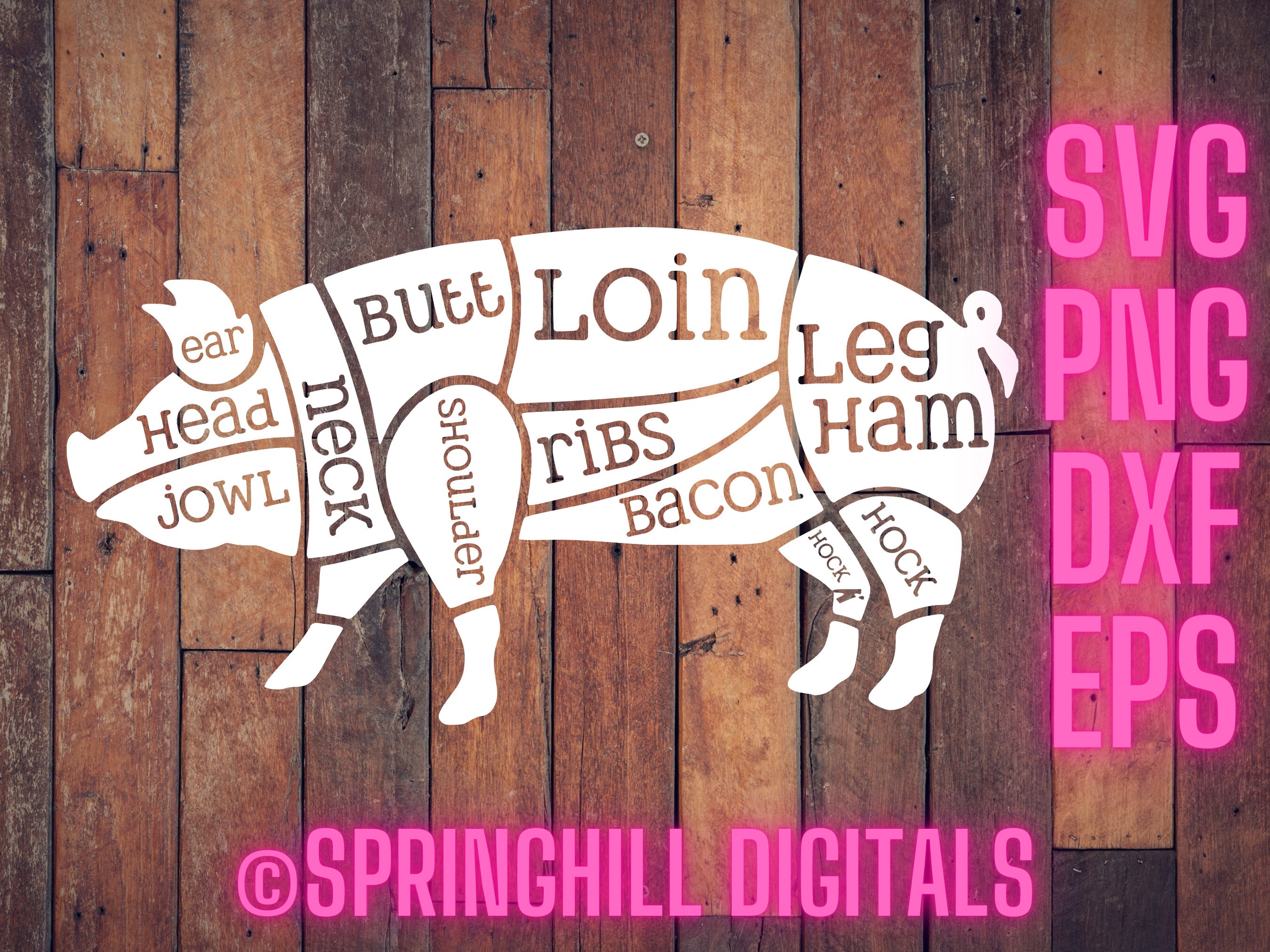 Cuts of Pork Svg | Butcher Diagram | Pig Roast Svg | Butcher Sign Svg ...