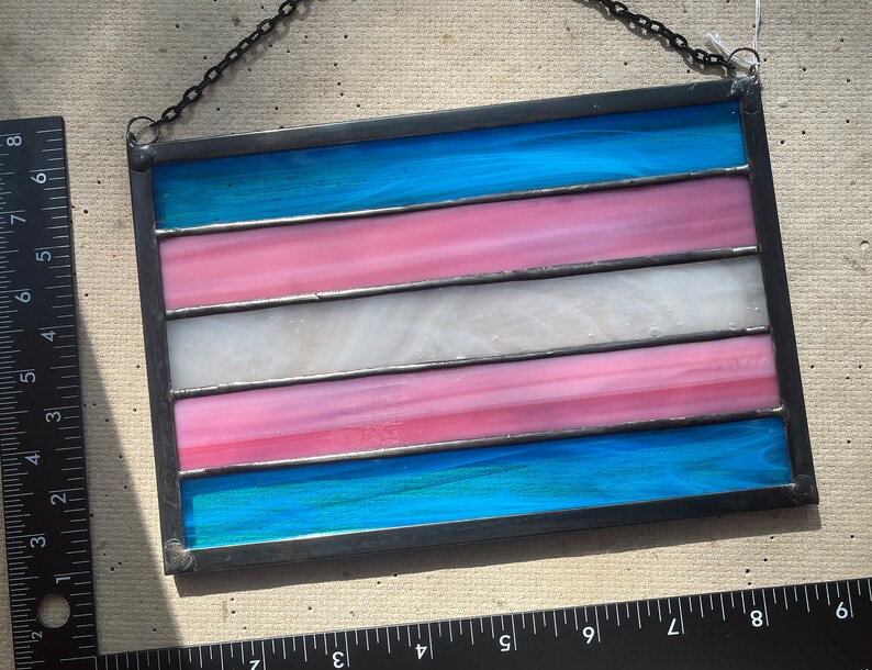 Transgender Pride Flag in Stained Glass LGBTQ Support Transexual Rights ...
