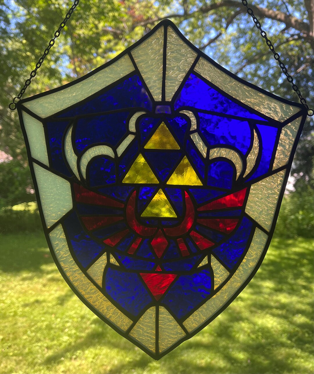 Handmade Stained Glass Hylian Shield | Zelda-inspired Tiffany Style ...