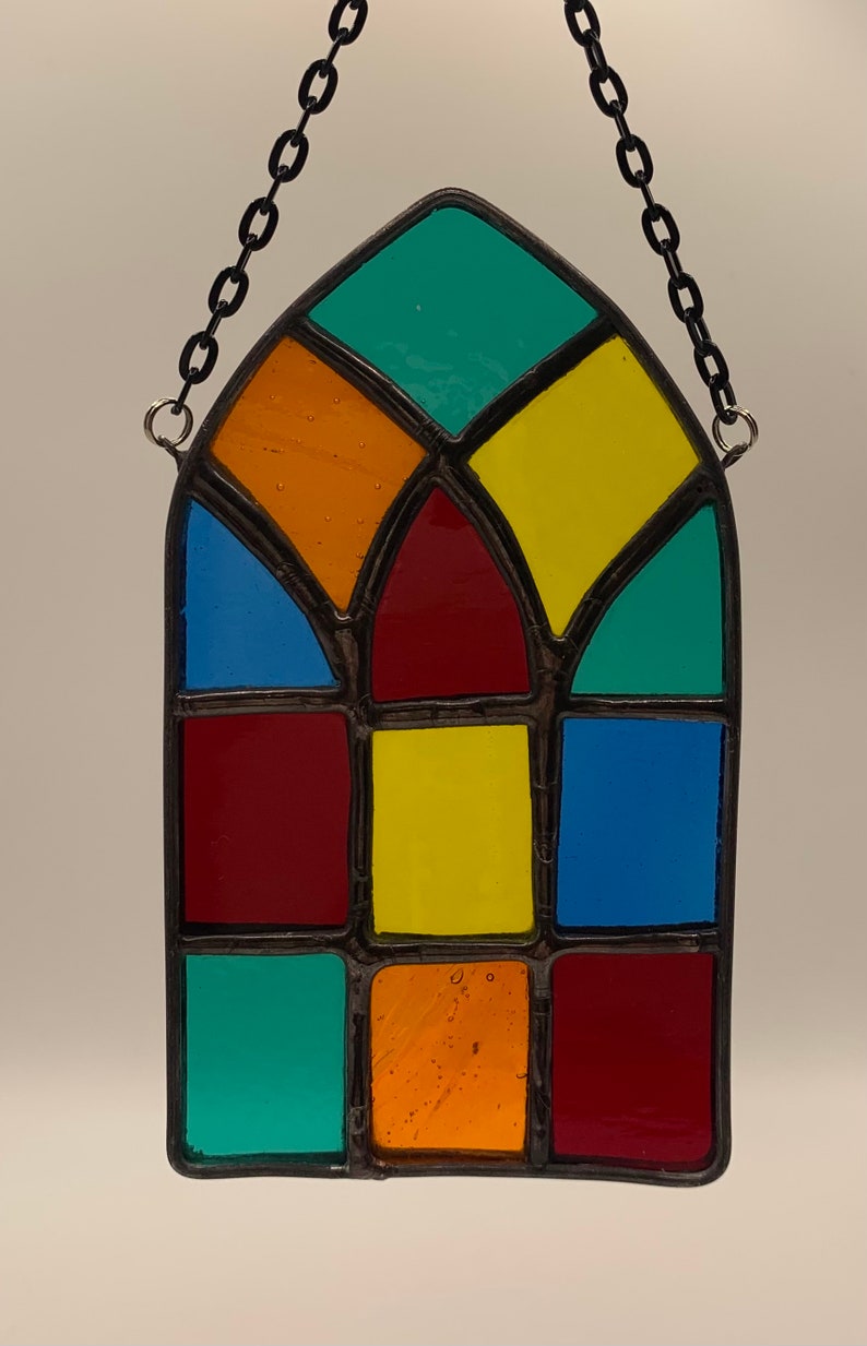 Rustic Country Church Window Stained Glass Suncatcher - Etsy