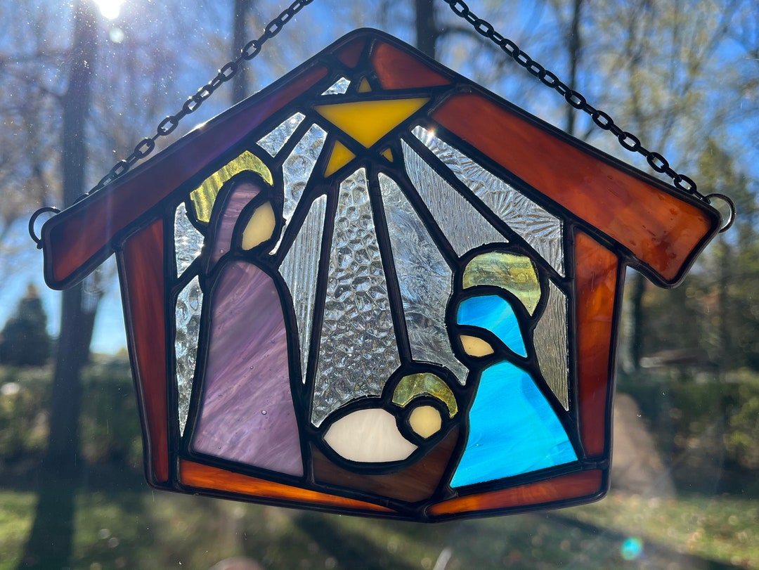 Stained Glass Nativity Scene - Etsy