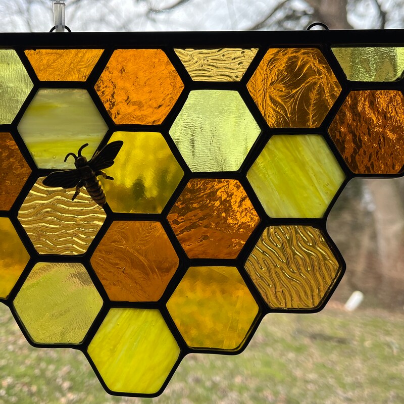 Honeycomb Stained Glass - Etsy