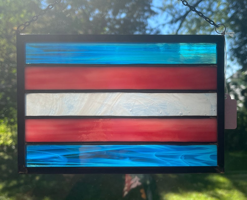 Transgender Pride Flag in Stained Glass LGBTQ Support - Etsy