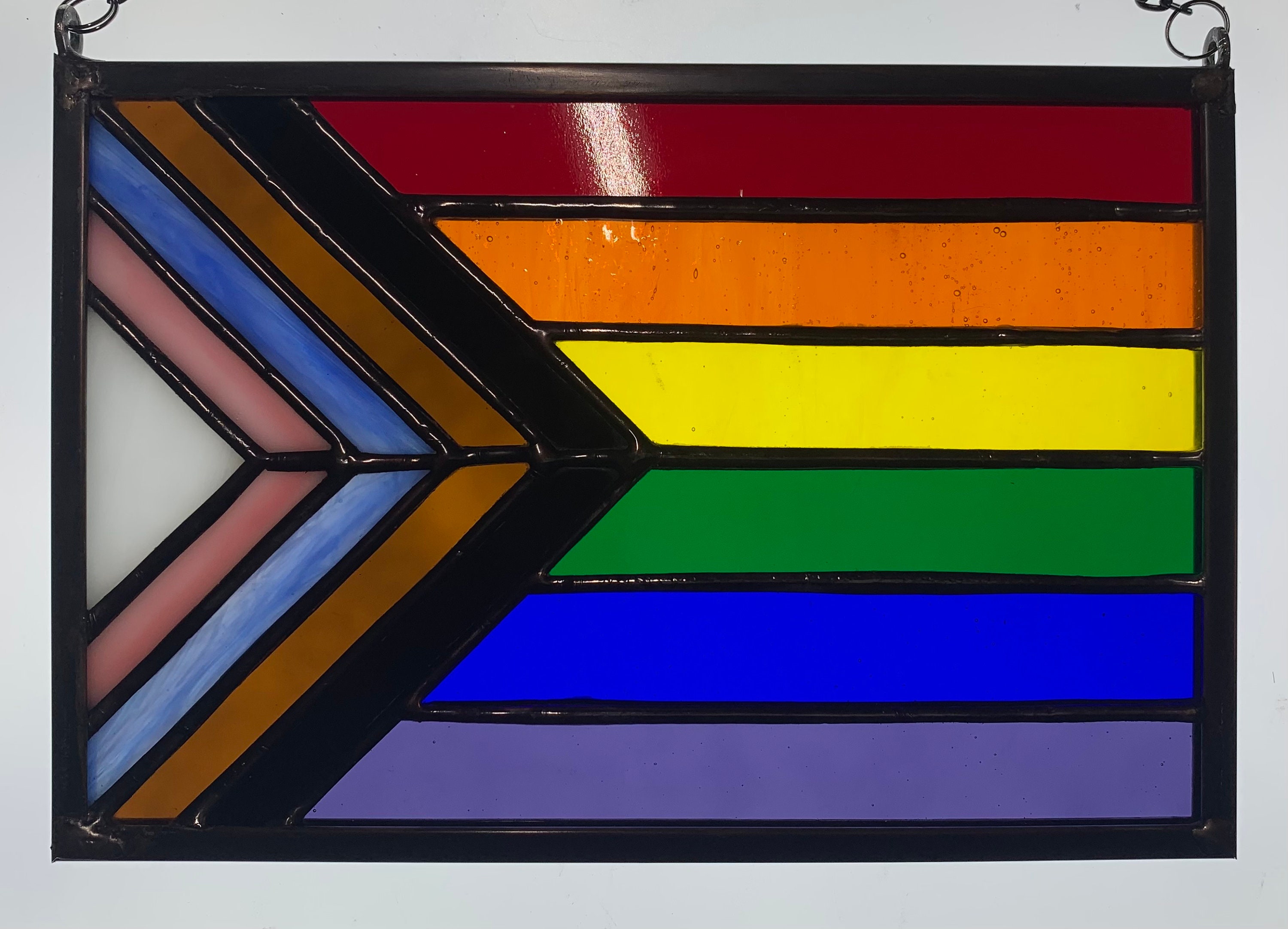 LGBTQ Progress Pride Flag in Stained Glass - Etsy