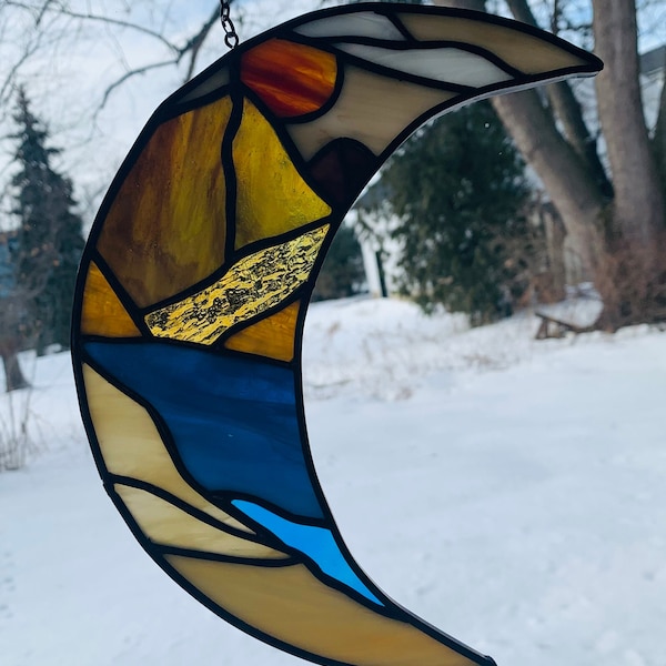Stained Glass Moon - Etsy