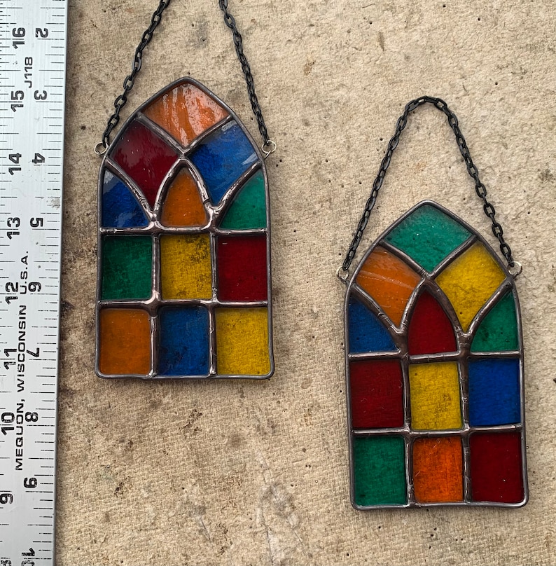 Rustic Country Church Window Stained Glass Suncatcher - Etsy