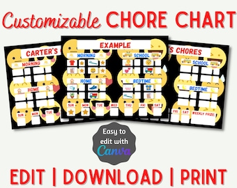 Emoji Chore Chart - Etsy