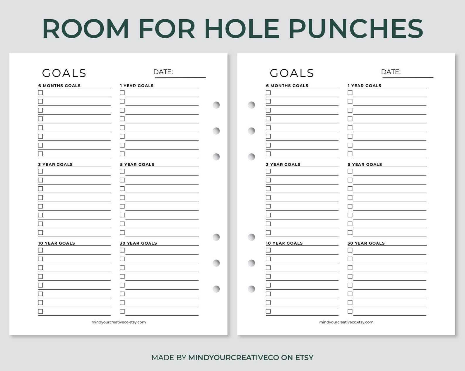Printable Goal Planner: A4 A5 Letter Sizes (instant Download PDF) - Etsy