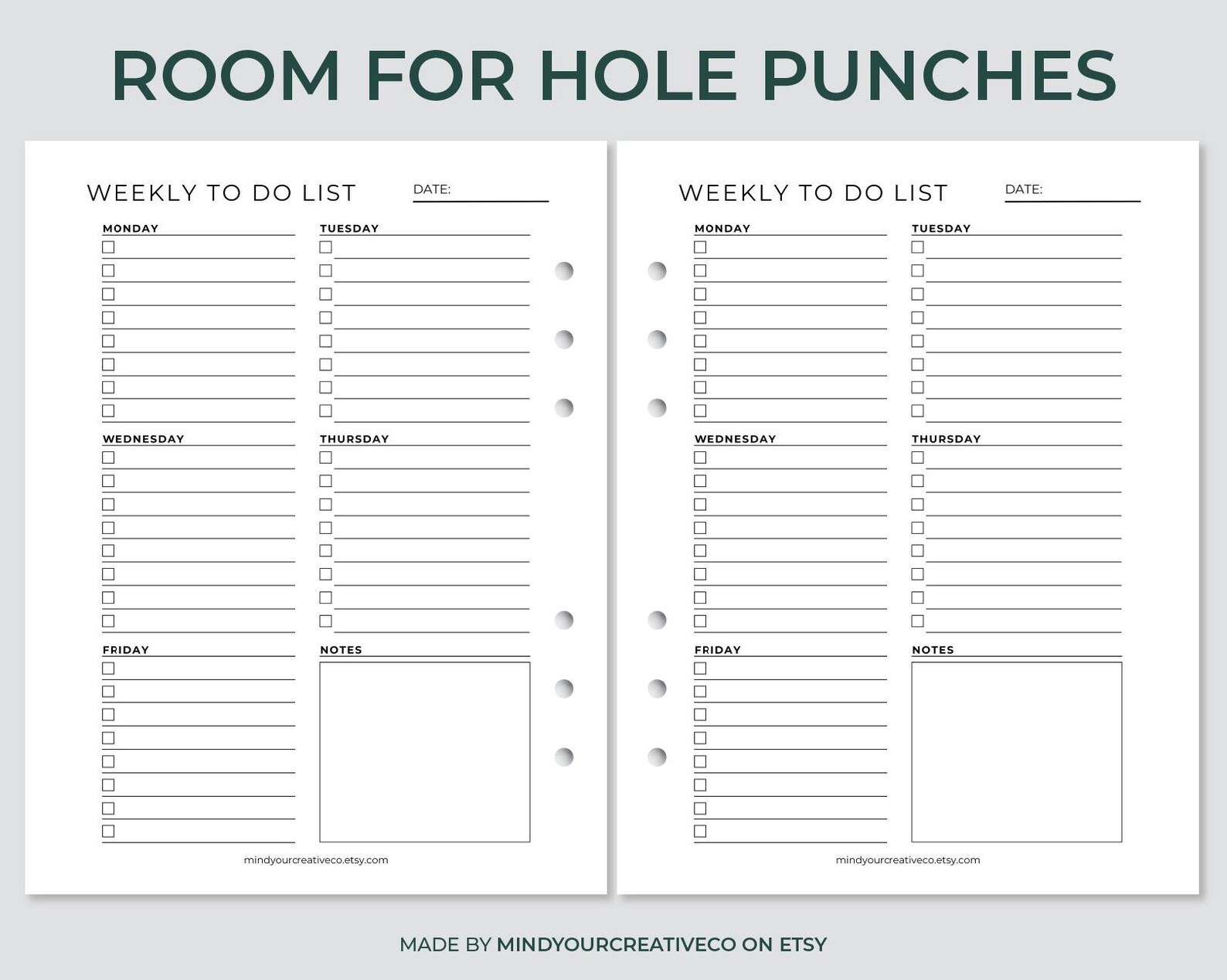 Minimal Weekly to Do List Printable: Student/teacher Planner (digital ...