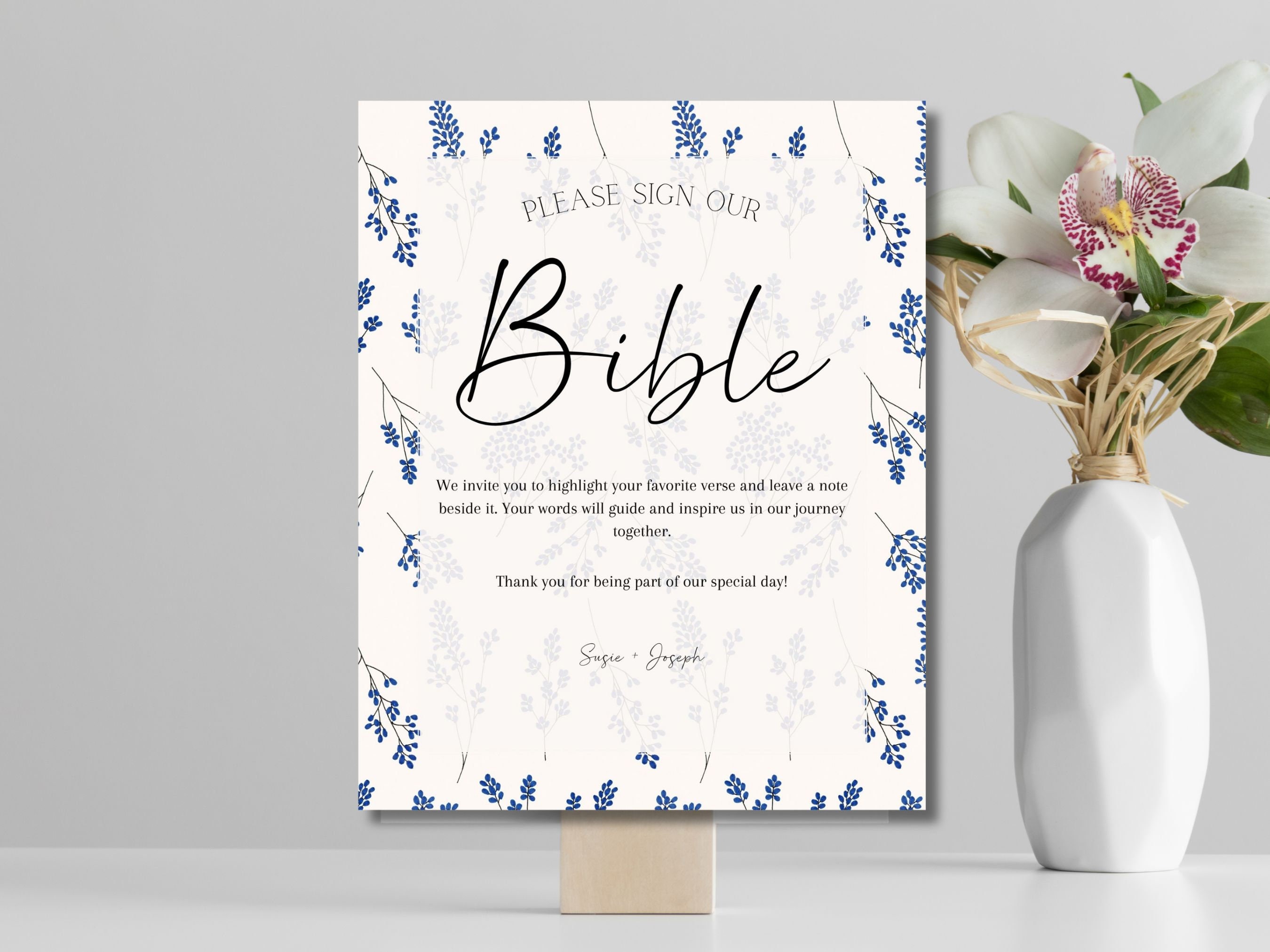 Sign Our Bible Sign, Printable Wedding Template, Christian Guestbook ...