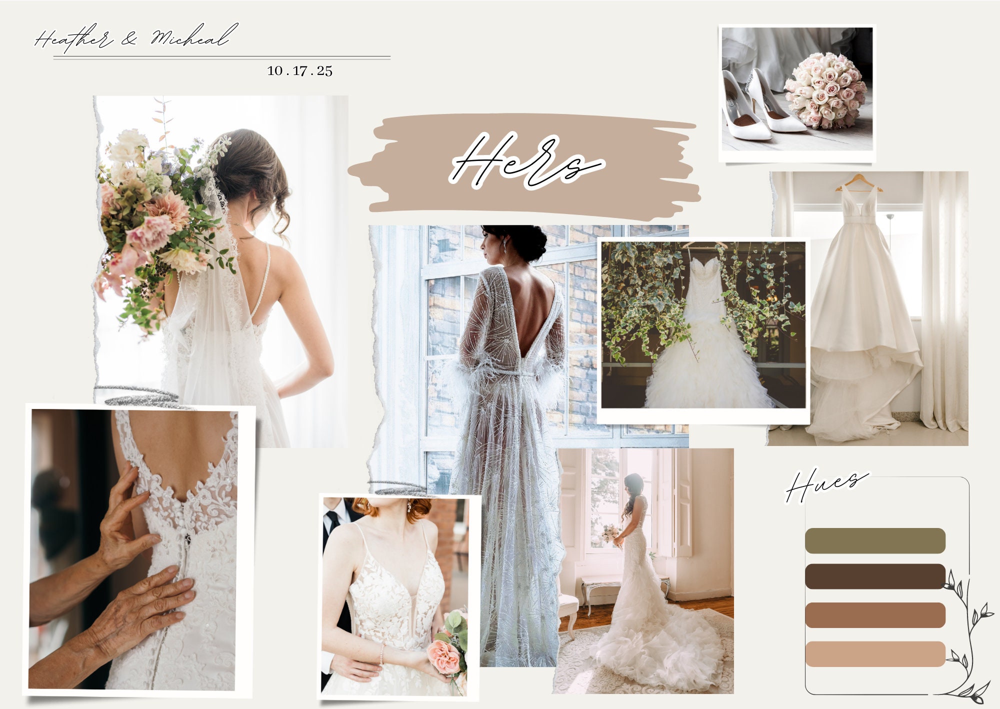 Vision Board Template, Wedding Vision Board Template, Wedding Mood ...