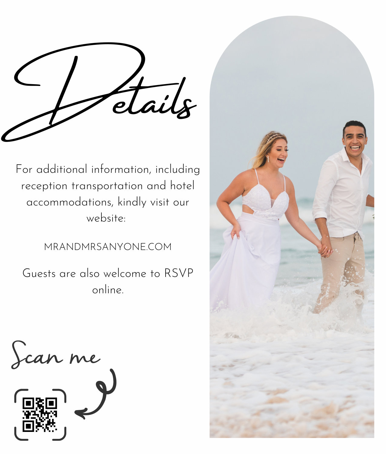 Elopement Announcement With QR Code | Elopement Reception Invitation ...