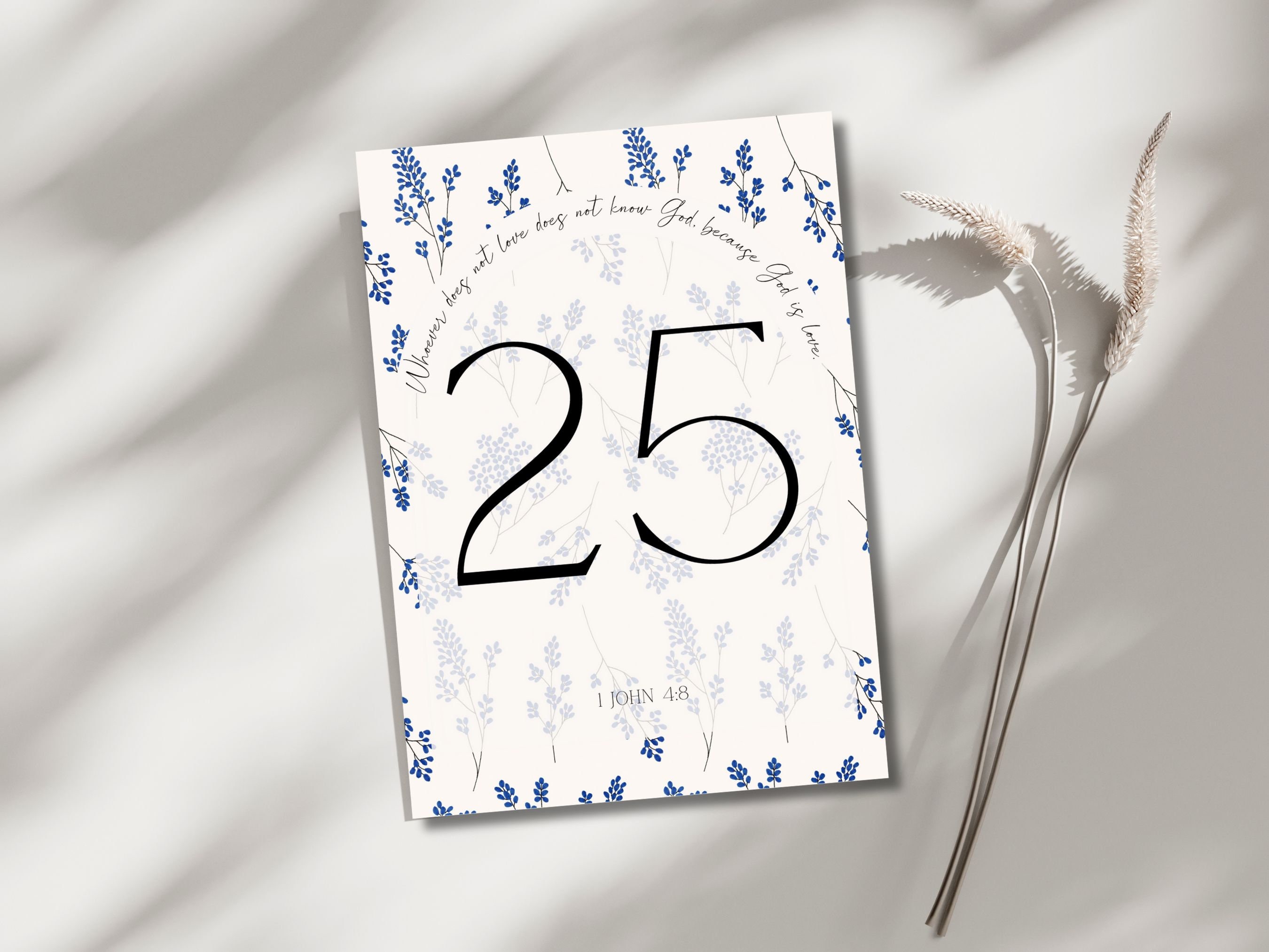 Bible Verse Wedding Table Numbers - Digital Download, Editable ...