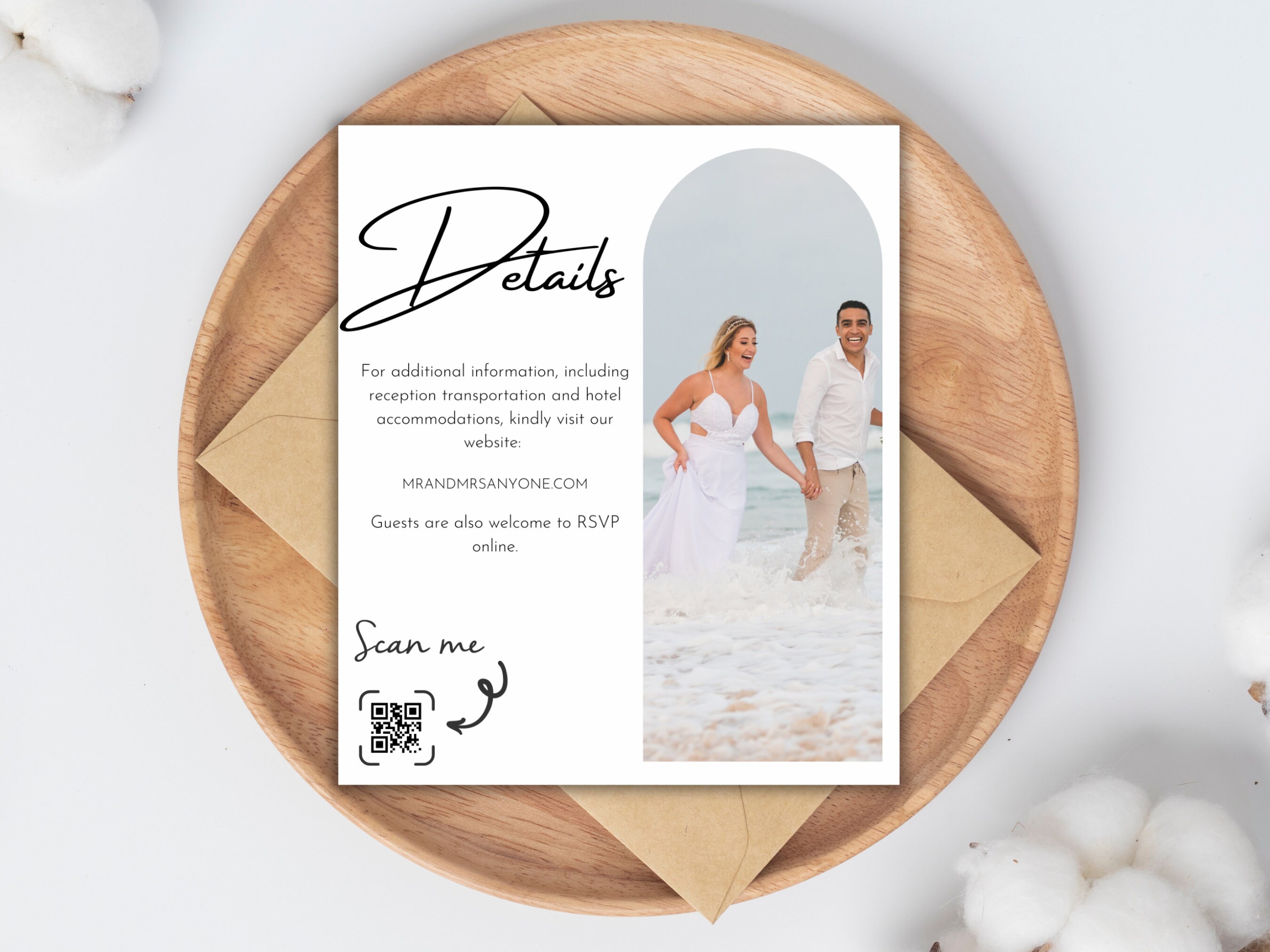 Elopement Announcement With QR Code | Elopement Reception Invitation ...