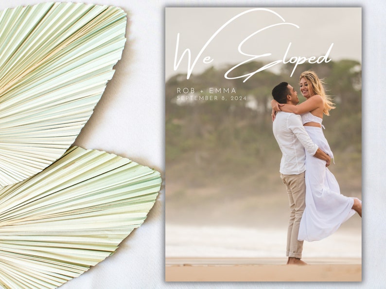 Elopement Announcement With QR Code | Elopement Reception Invitation ...