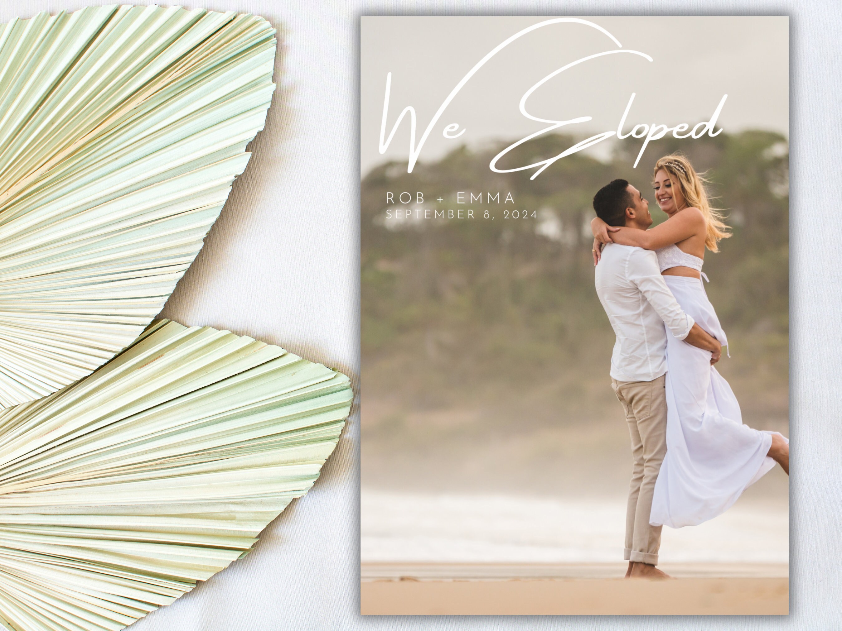 Elopement Announcement With QR Code | Elopement Reception Invitation ...