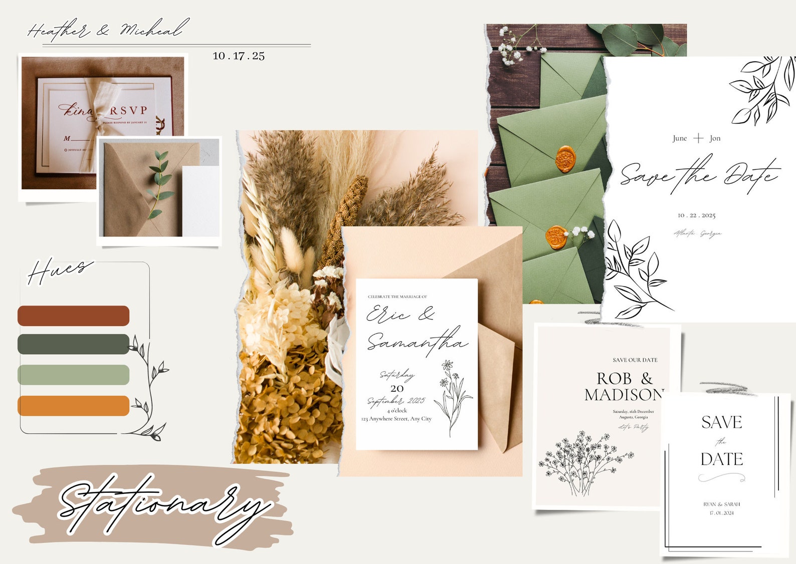 Vision Board Template, Wedding Vision Board Template, Wedding Mood ...